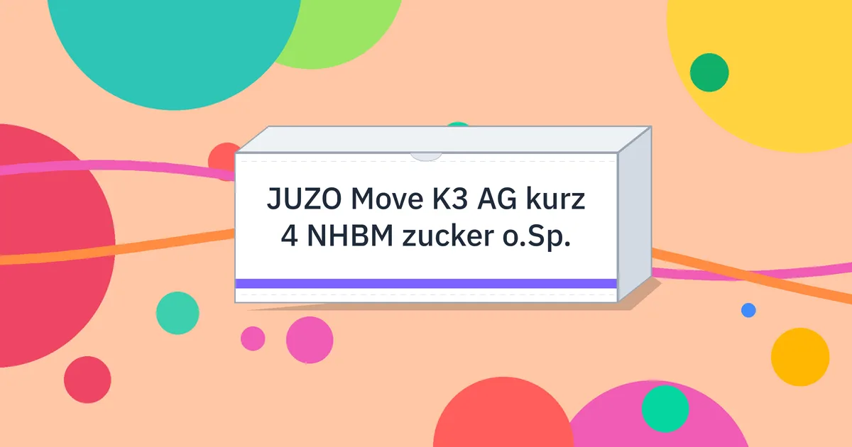 Symbolbild: Packung mit der Aufschrift JUZO Move K3 AG kurz 4 NHBM zucker o.Sp. (PZN 18580618) – Verfügbarkeit und Bezug in Apotheken in Frankfurt am Main