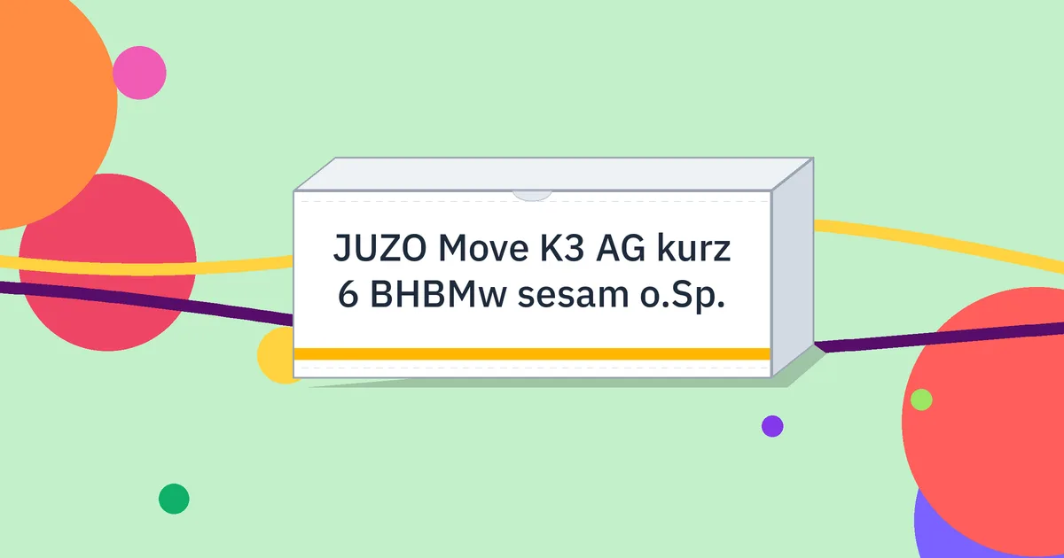 Symbolbild: Packung mit der Aufschrift JUZO Move K3 AG kurz 6 BHBMw sesam o.Sp. (PZN 18582310) – Verfügbarkeit und Bezug in Apotheken in Frankfurt am Main