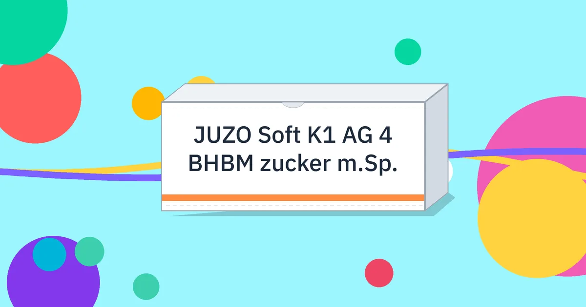 Symbolbild: Packung mit der Aufschrift JUZO Soft K1 AG 4 BHBM zucker m.Sp. (PZN 14854734) – Verfügbarkeit und Bezug in Apotheken in Frankfurt am Main