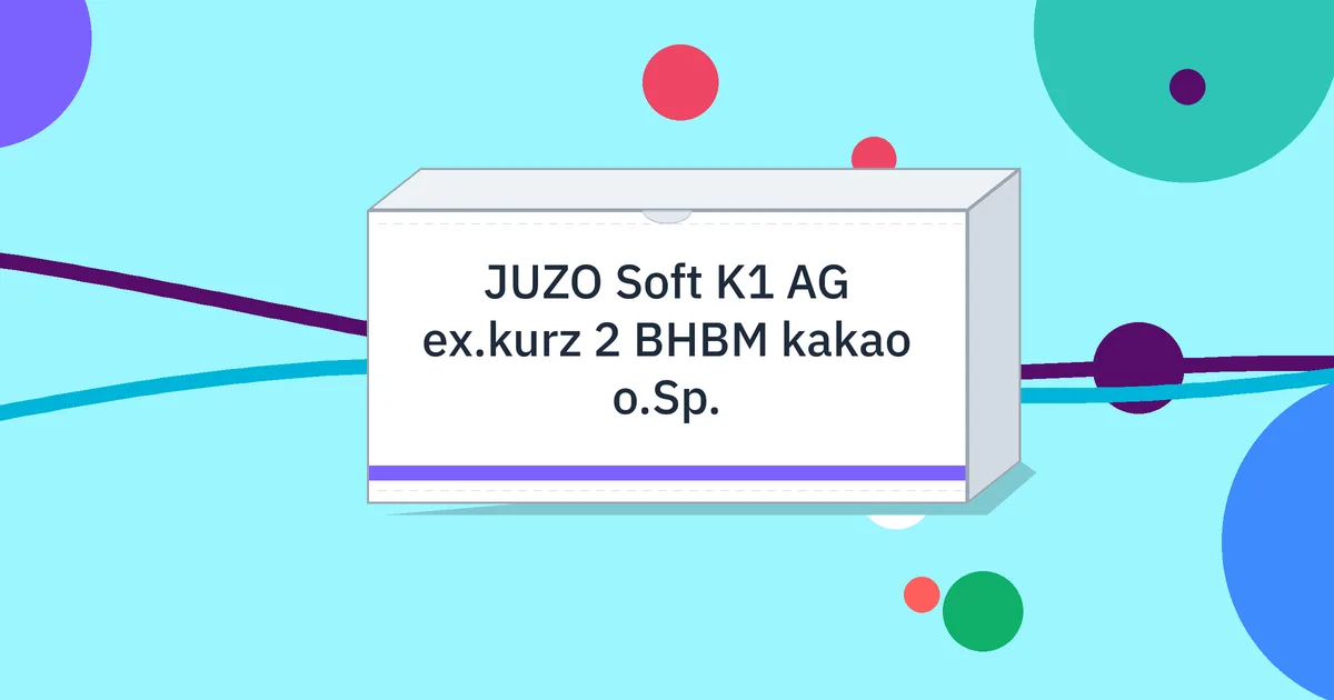 Symbolbild: Packung mit der Aufschrift JUZO Soft K1 AG ex.kurz 2 BHBM kakao o.Sp. (PZN 14858583) – Verfügbarkeit und Bezug in Apotheken in Frankfurt am Main