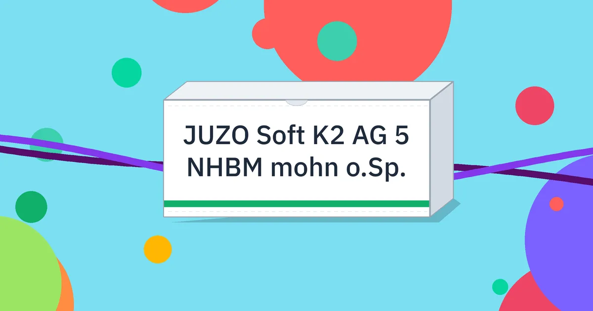 Symbolbild: Packung mit der Aufschrift JUZO Soft K2 AG 5 NHBM mohn o.Sp. (PZN 14997379) – Verfügbarkeit und Bezug in Apotheken in Frankfurt am Main