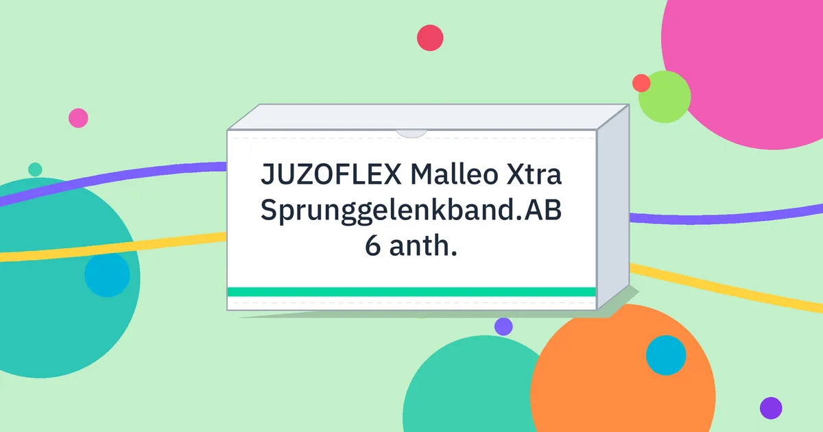 Symbolbild: Packung mit der Aufschrift JUZOFLEX Malleo Xtra Sprunggelenkband.AB 6 anth. (PZN 16636007) – Verfügbarkeit und Bezug in Apotheken in Frankfurt am Main