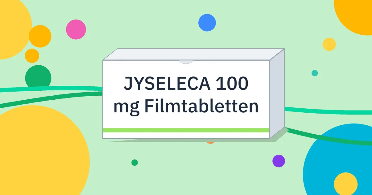 Symbolbild: Packung mit der Aufschrift JYSELECA 100 mg Filmtabletten (PZN 19382872) – Verfügbarkeit und Bezug in Apotheken in Frankfurt am Main