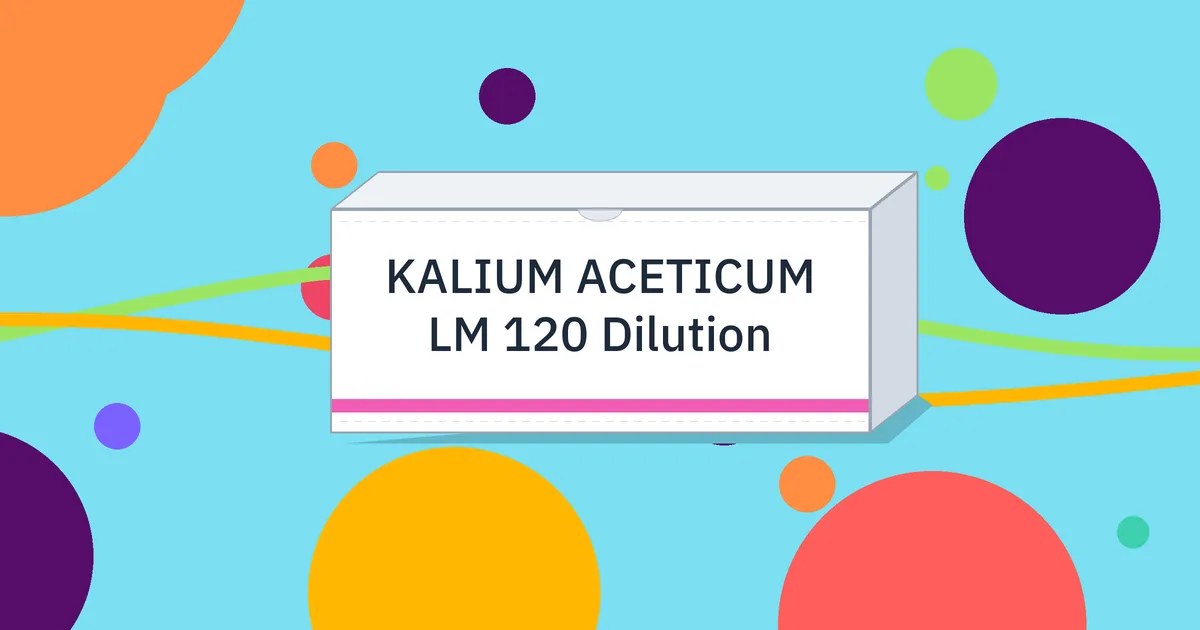 Symbolbild: Packung mit der Aufschrift KALIUM ACETICUM LM 120 Dilution (PZN 12916891) – Verfügbarkeit und Bezug in Apotheken in Frankfurt am Main