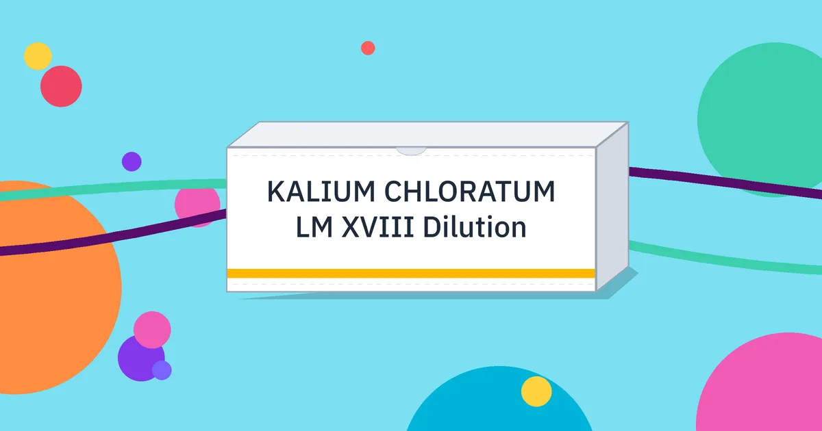 Symbolbild: Packung mit der Aufschrift KALIUM CHLORATUM LM XVIII Dilution (PZN 02821385) – Verfügbarkeit und Bezug in Apotheken in Frankfurt am Main