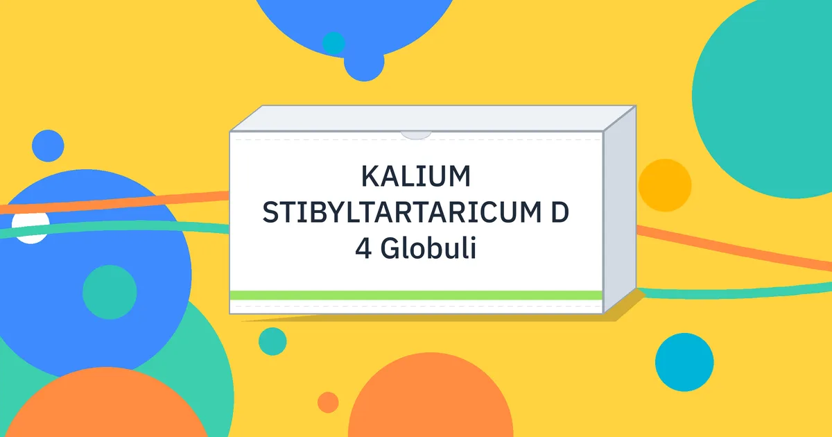 Symbolbild: Packung mit der Aufschrift KALIUM STIBYLTARTARICUM D 4 Globuli (PZN 15304929) – Verfügbarkeit und Bezug in Apotheken in Frankfurt am Main