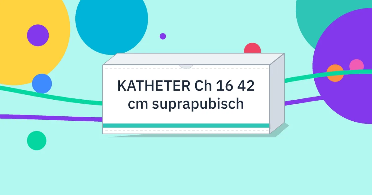 Symbolbild: Packung mit der Aufschrift KATHETER Ch 16 42 cm suprapubisch (PZN 01463854) – Verfügbarkeit und Bezug in Apotheken in Frankfurt am Main