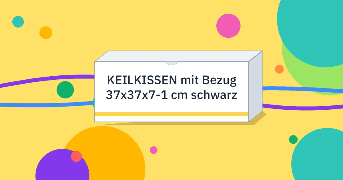 Symbolbild: Packung mit der Aufschrift KEILKISSEN mit Bezug 37x37x7-1 cm schwarz (PZN 11368631) – Verfügbarkeit und Bezug in Apotheken in Frankfurt am Main