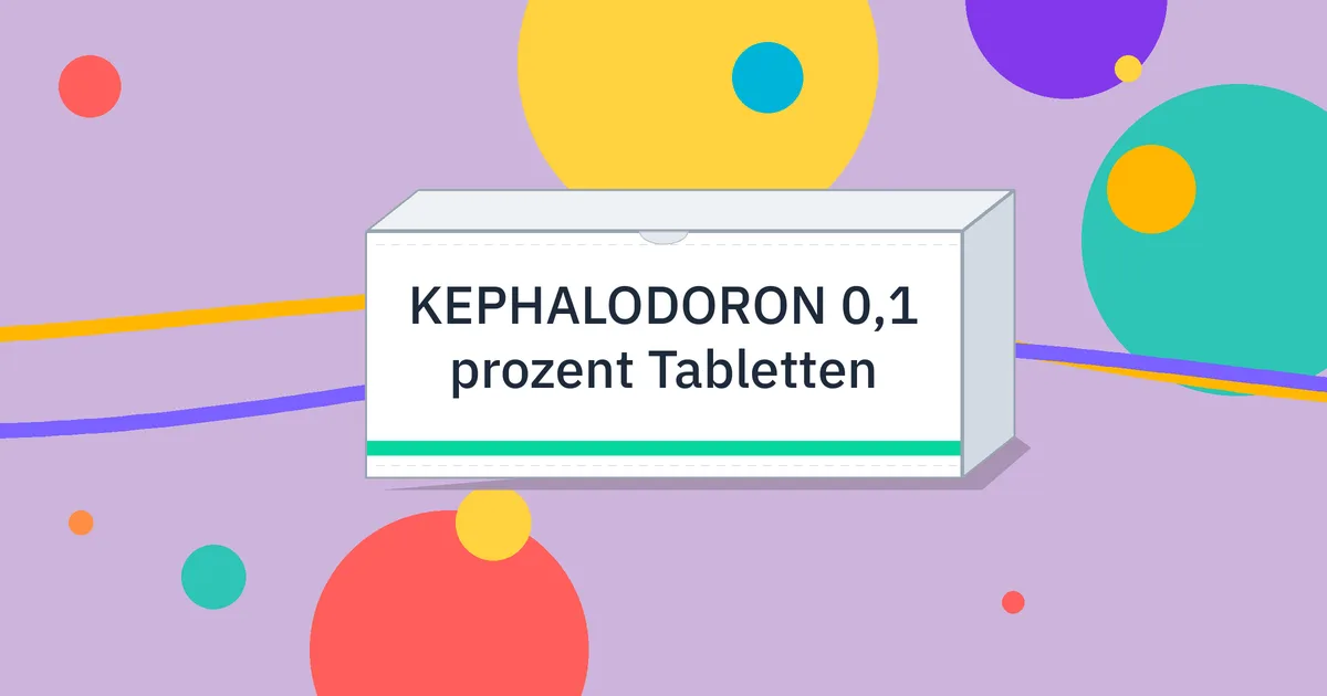 Symbolbild: Packung mit der Aufschrift KEPHALODORON 0,1 prozent Tabletten (PZN 08525096) – Verfügbarkeit und Bezug in Apotheken in Frankfurt am Main