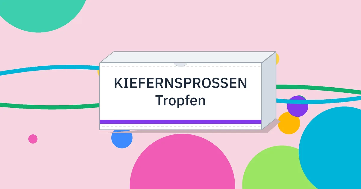 Symbolbild: Packung mit der Aufschrift KIEFERNSPROSSEN Tropfen (PZN 19141594) – Verfügbarkeit und Bezug in Apotheken in Frankfurt am Main