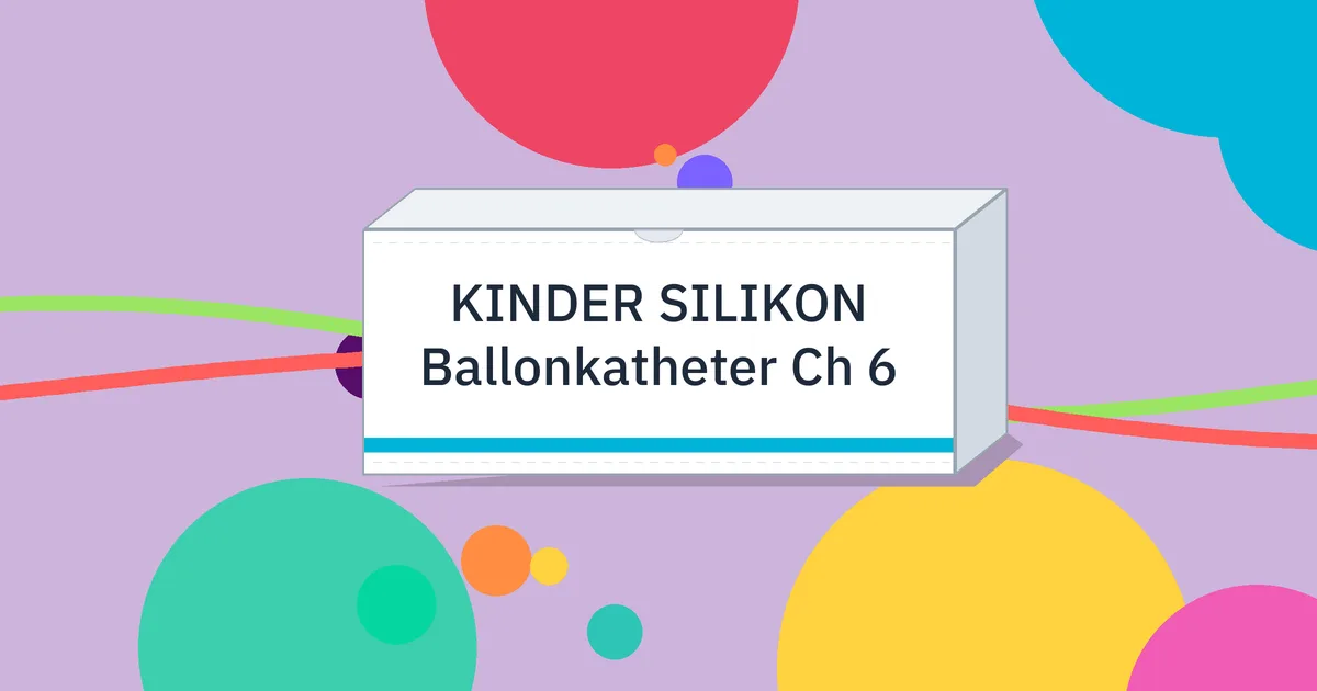 Symbolbild: Packung mit der Aufschrift KINDER SILIKON Ballonkatheter Ch 6 (PZN 03227477) – Verfügbarkeit und Bezug in Apotheken in Frankfurt am Main