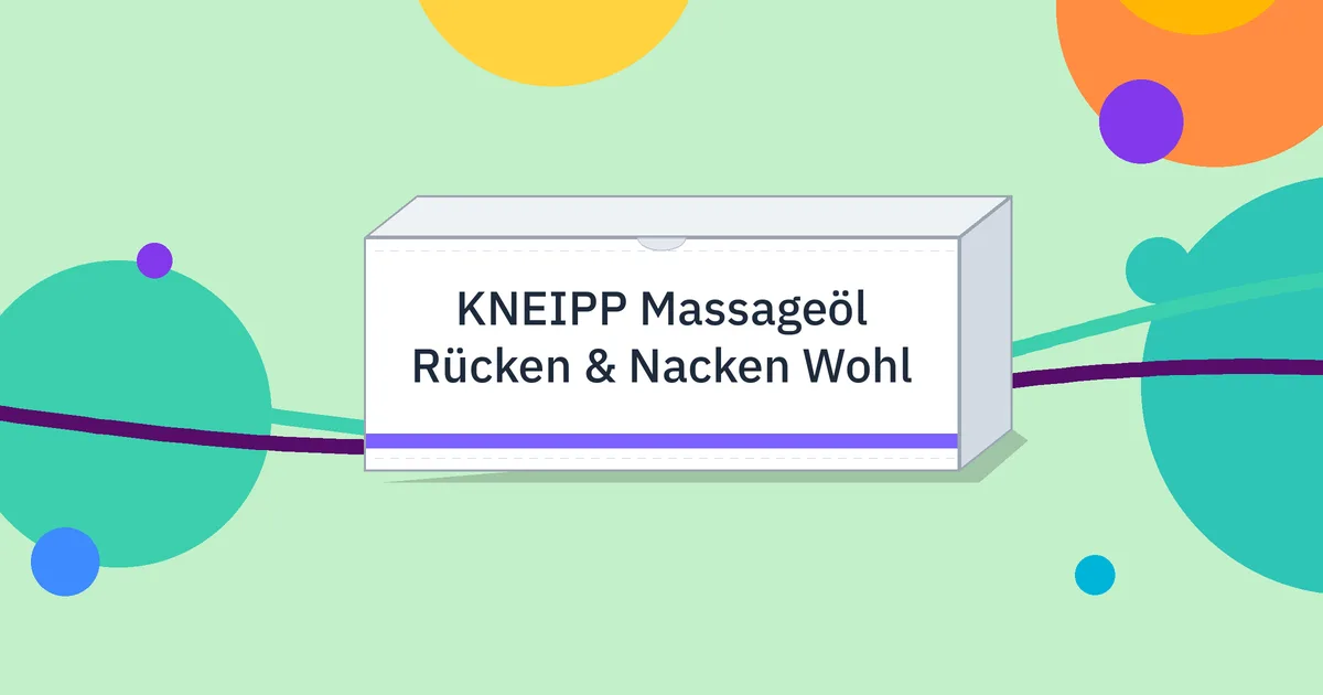 Symbolbild: Packung mit der Aufschrift KNEIPP Massageöl Rücken & Nacken Wohl (PZN 18060221) – Verfügbarkeit und Bezug in Apotheken in Frankfurt am Main