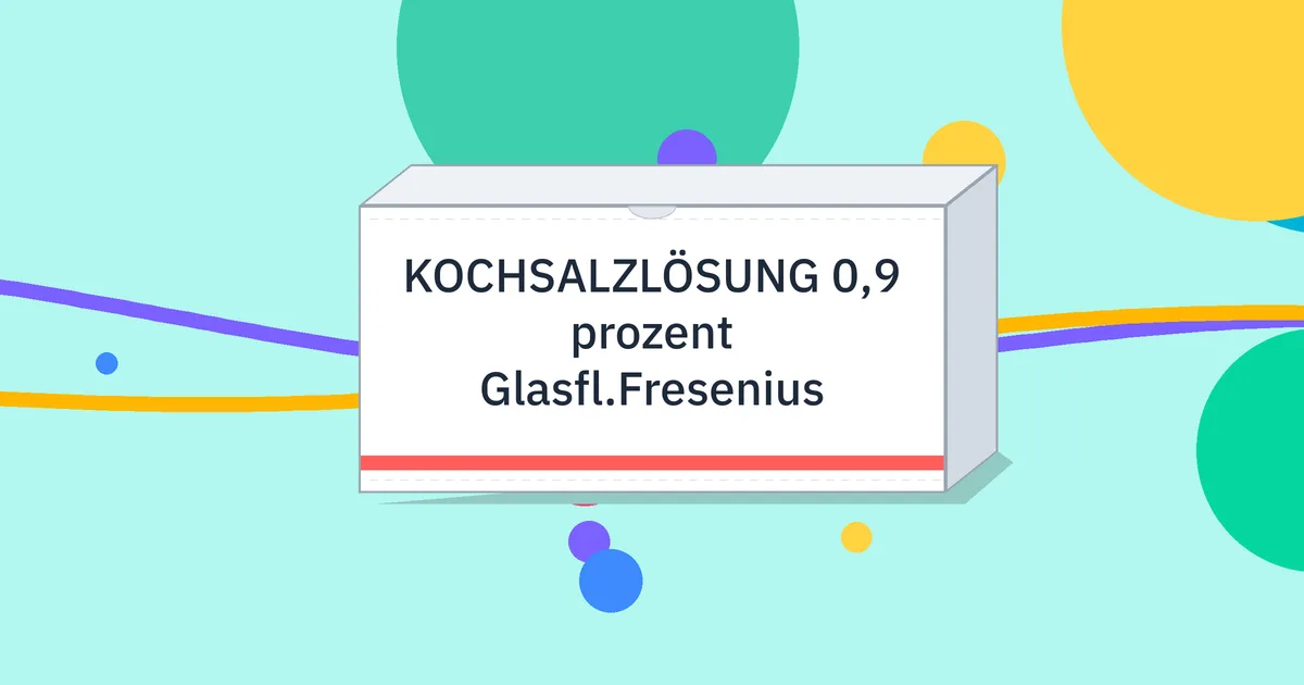 Symbolbild: Packung mit der Aufschrift KOCHSALZLÖSUNG 0,9 prozent Glasfl.Fresenius (PZN 00809049) – Verfügbarkeit und Bezug in Apotheken in Frankfurt am Main