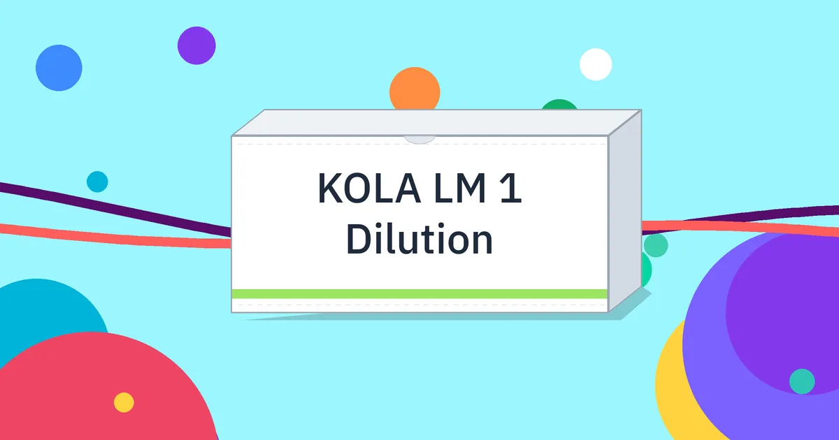 Symbolbild: Packung mit der Aufschrift KOLA LM 1 Dilution (PZN 13519293) – Verfügbarkeit und Bezug in Apotheken in Frankfurt am Main