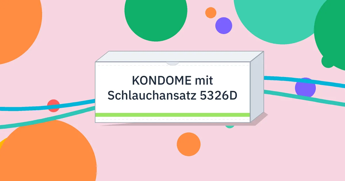 Symbolbild: Packung mit der Aufschrift KONDOME mit Schlauchansatz 5326D (PZN 00590088) – Verfügbarkeit und Bezug in Apotheken in Frankfurt am Main