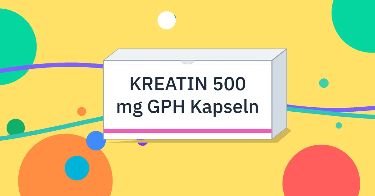 Symbolbild: Packung mit der Aufschrift KREATIN 500 mg GPH Kapseln (PZN 02469965) – Verfügbarkeit und Bezug in Apotheken in Frankfurt am Main
