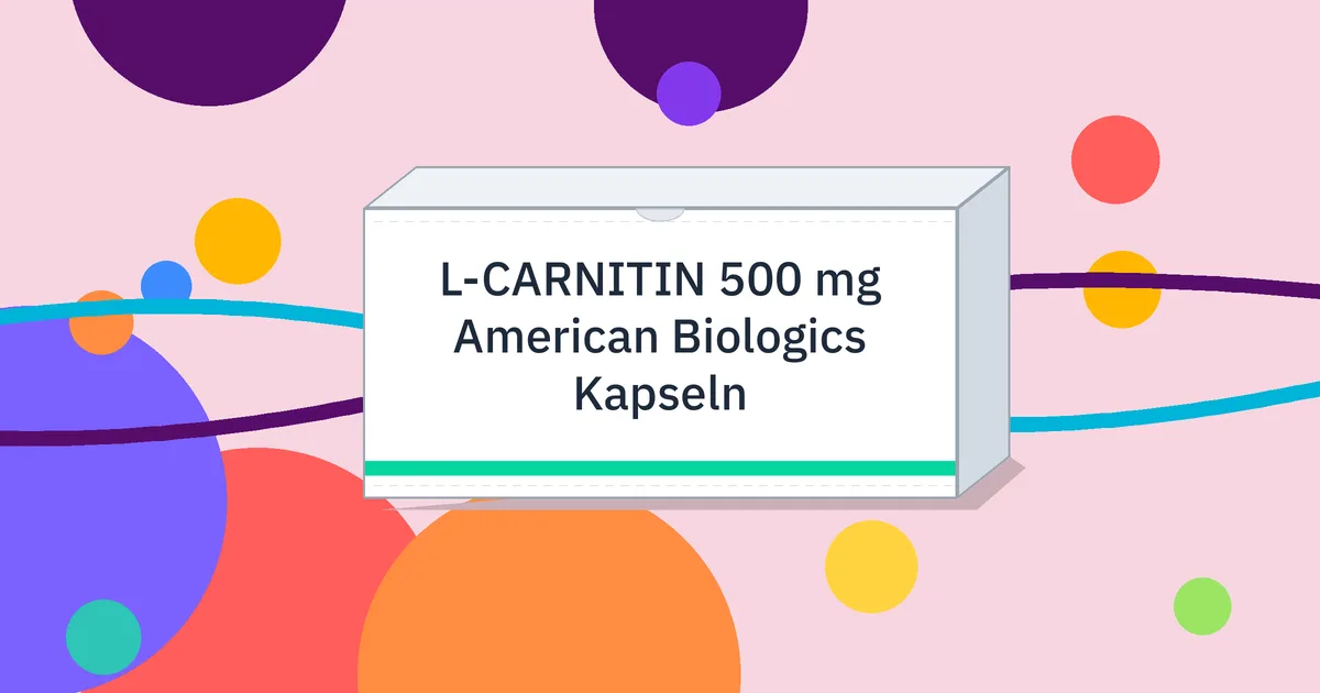 Symbolbild: Packung mit der Aufschrift L-CARNITIN 500 mg American Biologics Kapseln (PZN 17817627) – Verfügbarkeit und Bezug in Apotheken in Frankfurt am Main