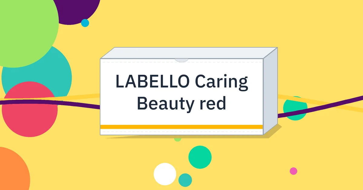 Symbolbild: Packung mit der Aufschrift LABELLO Caring Beauty red (PZN 18206908) – Verfügbarkeit und Bezug in Apotheken in Frankfurt am Main