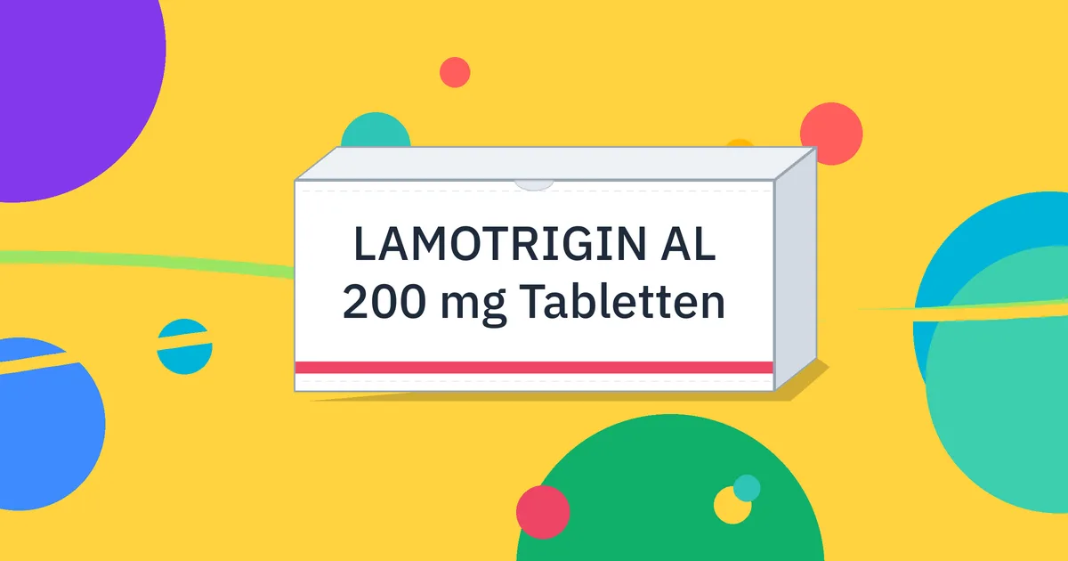 Symbolbild: Packung mit der Aufschrift LAMOTRIGIN AL 200 mg Tabletten (PZN 04192462) – Verfügbarkeit und Bezug in Apotheken in Frankfurt am Main