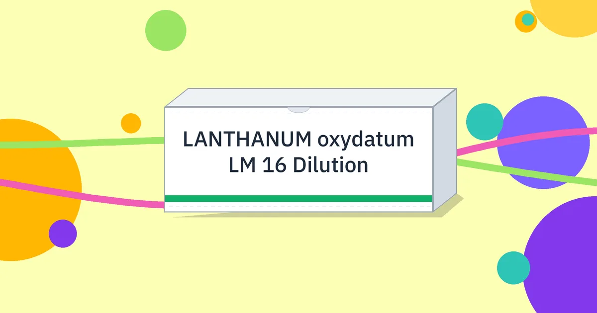 Symbolbild: Packung mit der Aufschrift LANTHANUM oxydatum LM 16 Dilution (PZN 13522266) – Verfügbarkeit und Bezug in Apotheken in Frankfurt am Main