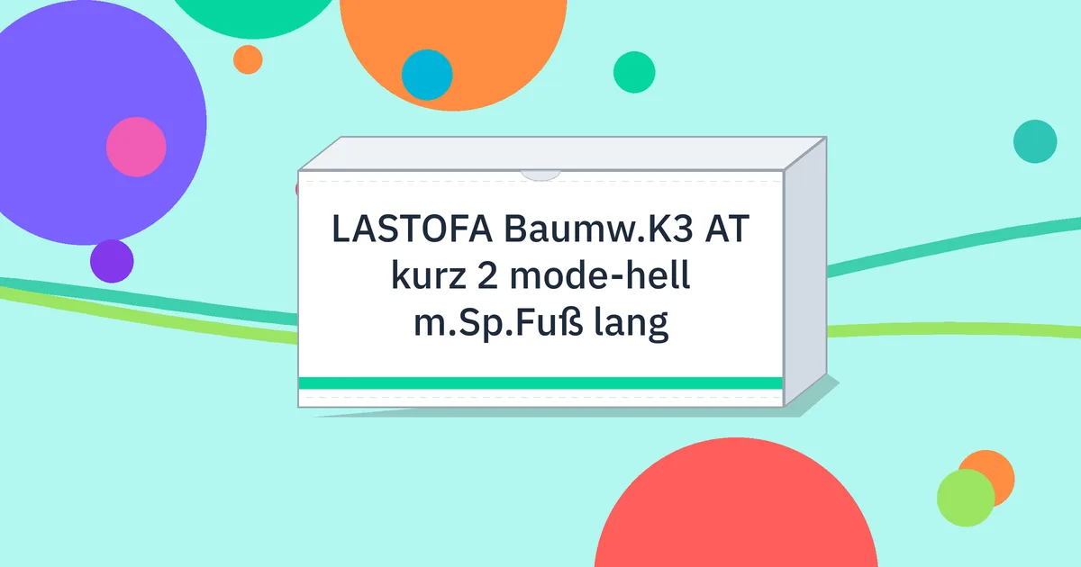 Symbolbild: Packung mit der Aufschrift LASTOFA Baumw.K3 AT kurz 2 mode-hell m.Sp.Fuß lang (PZN 01958395) – Verfügbarkeit und Bezug in Apotheken in Frankfurt am Main