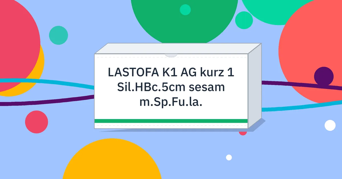Symbolbild: Packung mit der Aufschrift LASTOFA K1 AG kurz 1 Sil.HBc.5cm sesam m.Sp.Fu.la. (PZN 13789199) – Verfügbarkeit und Bezug in Apotheken in Frankfurt am Main