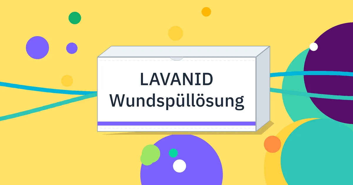 Symbolbild: Packung mit der Aufschrift LAVANID Wundspüllösung (PZN 20328317) – Verfügbarkeit und Bezug in Apotheken in Frankfurt am Main