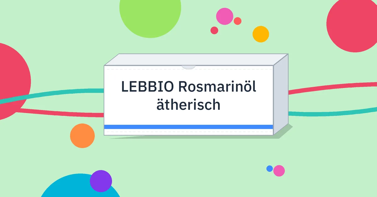 Symbolbild: Packung mit der Aufschrift LEBBIO Rosmarinöl ätherisch (PZN 19408442) – Verfügbarkeit und Bezug in Apotheken in Frankfurt am Main