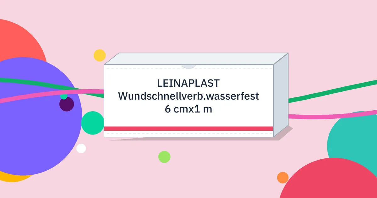 Symbolbild: Packung mit der Aufschrift LEINAPLAST Wundschnellverb.wasserfest 6 cmx1 m (PZN 00971583) – Verfügbarkeit und Bezug in Apotheken in Frankfurt am Main