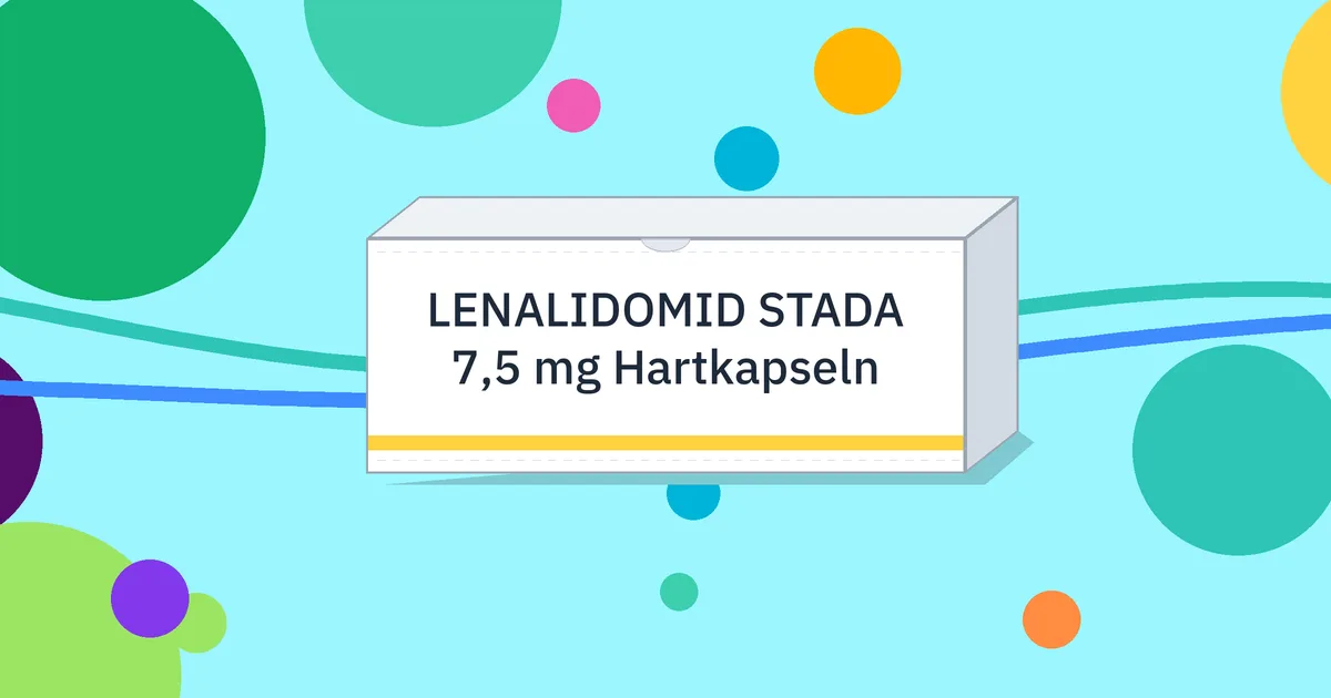 Symbolbild: Packung mit der Aufschrift LENALIDOMID STADA 7,5 mg Hartkapseln (PZN 17168206) – Verfügbarkeit und Bezug in Apotheken in Frankfurt am Main