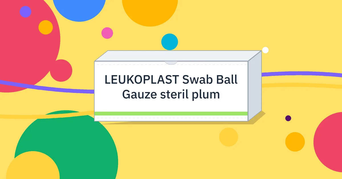 Symbolbild: Packung mit der Aufschrift LEUKOPLAST Swab Ball Gauze steril plum (PZN 20741106) – Verfügbarkeit und Bezug in Apotheken in Frankfurt am Main