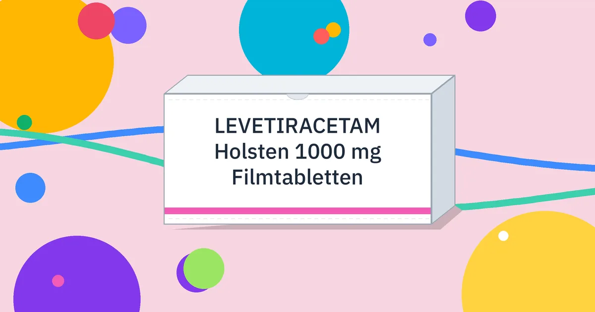 Symbolbild: Packung mit der Aufschrift LEVETIRACETAM Holsten 1000 mg Filmtabletten (PZN 12550094) – Verfügbarkeit und Bezug in Apotheken in Frankfurt am Main