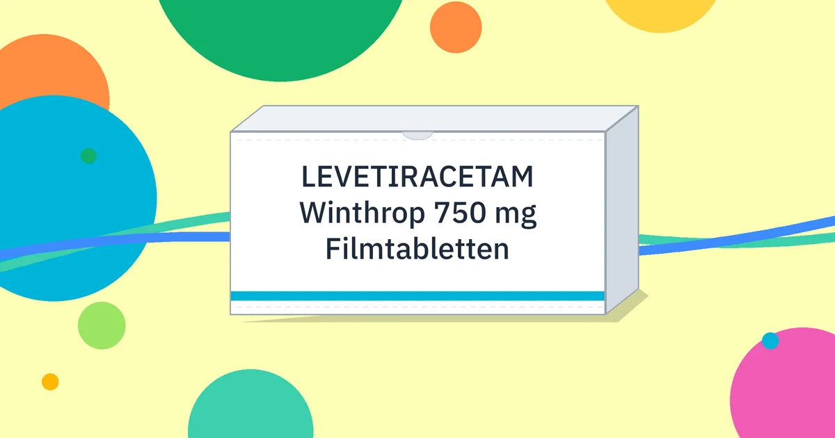 Symbolbild: Packung mit der Aufschrift LEVETIRACETAM Winthrop 750 mg Filmtabletten (PZN 07585676) – Verfügbarkeit und Bezug in Apotheken in Frankfurt am Main