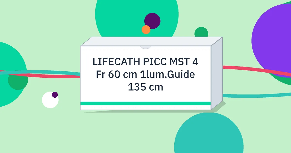 Symbolbild: Packung mit der Aufschrift LIFECATH PICC MST 4 Fr 60 cm 1lum.Guide 135 cm (PZN 16167423) – Verfügbarkeit und Bezug in Apotheken in Frankfurt am Main