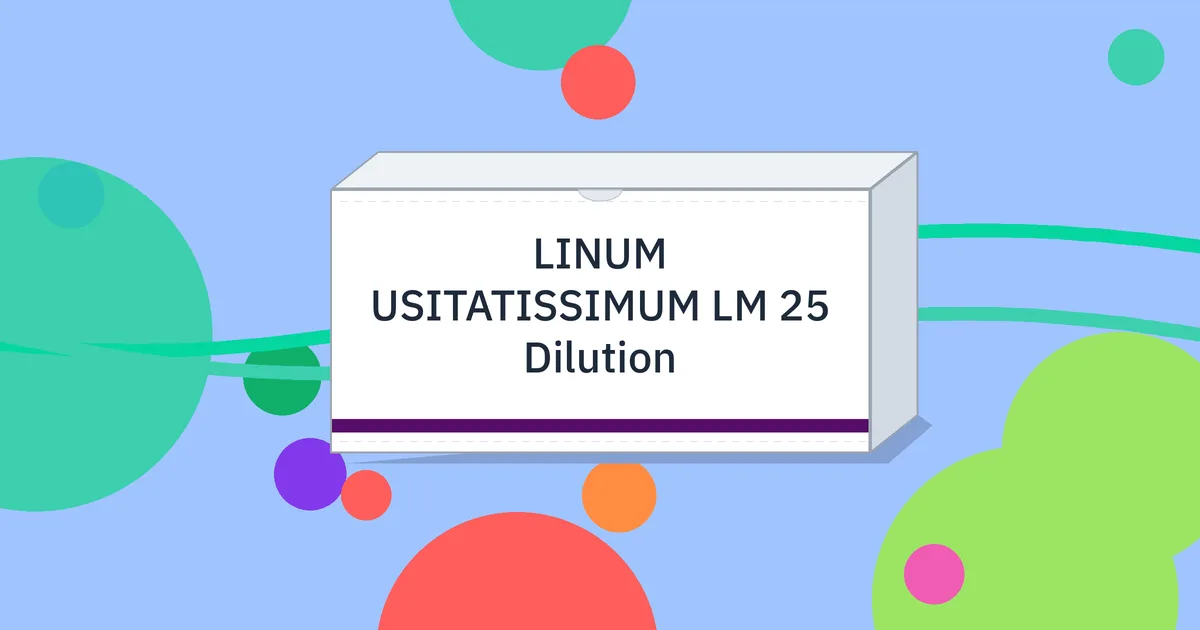 Symbolbild: Packung mit der Aufschrift LINUM USITATISSIMUM LM 25 Dilution (PZN 13530751) – Verfügbarkeit und Bezug in Apotheken in Frankfurt am Main
