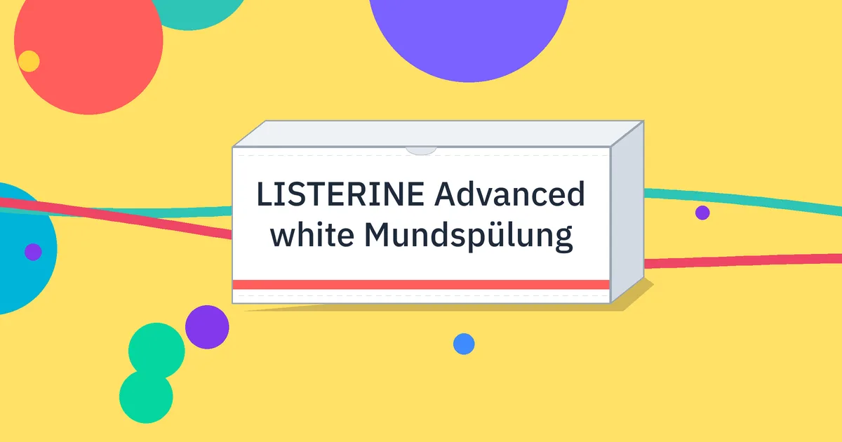 Symbolbild: Packung mit der Aufschrift LISTERINE Advanced white Mundspülung (PZN 18754449) – Verfügbarkeit und Bezug in Apotheken in Frankfurt am Main