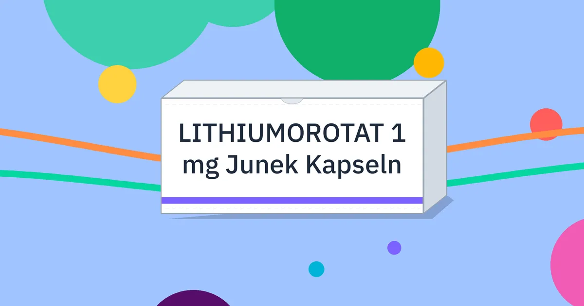 Symbolbild: Packung mit der Aufschrift LITHIUMOROTAT 1 mg Junek Kapseln (PZN 19407075) – Verfügbarkeit und Bezug in Apotheken in Frankfurt am Main
