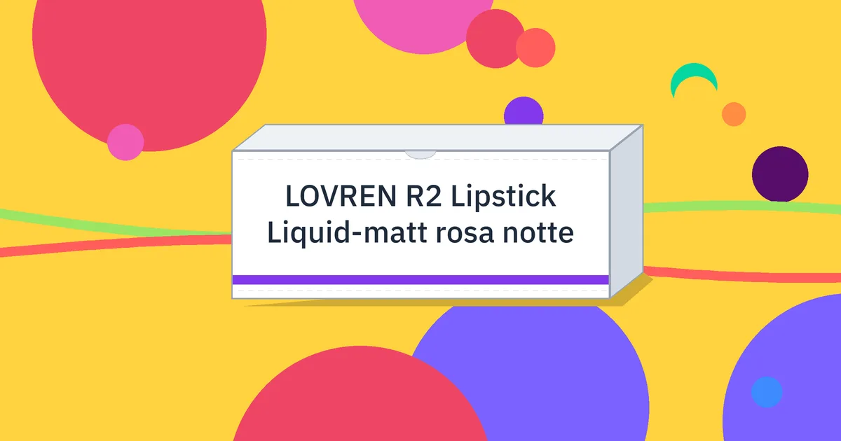 Symbolbild: Packung mit der Aufschrift LOVREN R2 Lipstick Liquid-matt rosa notte (PZN 20030440) – Verfügbarkeit und Bezug in Apotheken in Frankfurt am Main