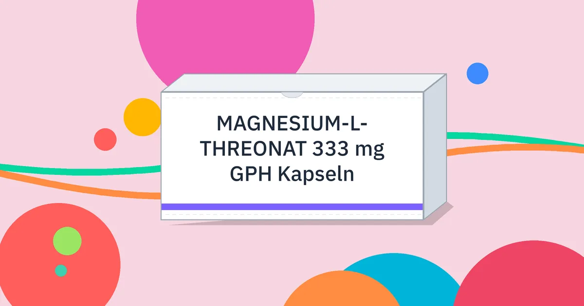 Symbolbild: Packung mit der Aufschrift MAGNESIUM-L-THREONAT 333 mg GPH Kapseln (PZN 19954506) – Verfügbarkeit und Bezug in Apotheken in Frankfurt am Main
