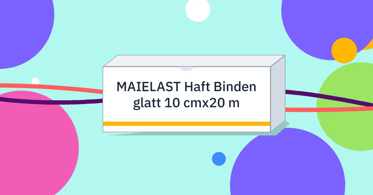 Symbolbild: Packung mit der Aufschrift MAIELAST Haft Binden glatt 10 cmx20 m (PZN 02465039) – Verfügbarkeit und Bezug in Apotheken in Frankfurt am Main