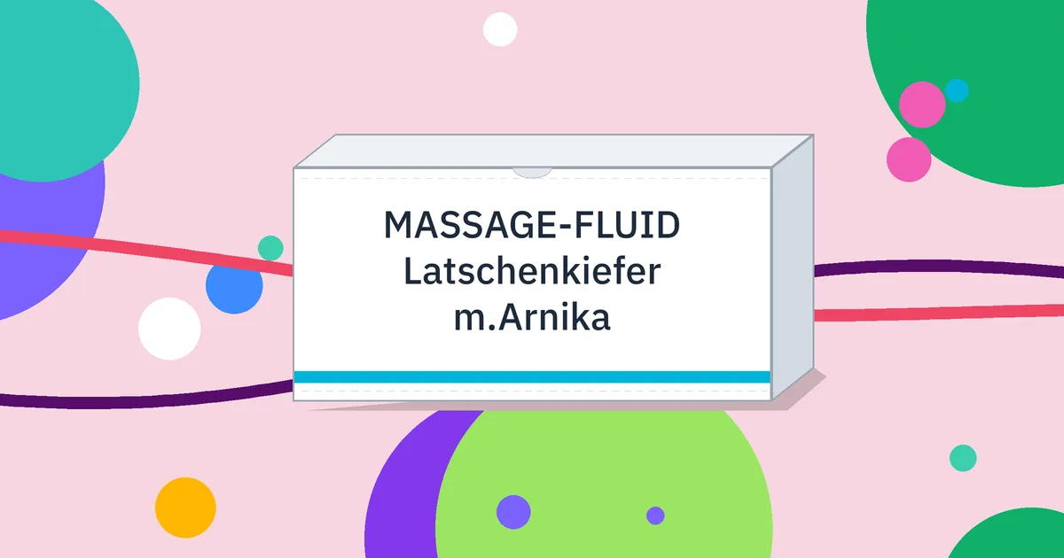 Symbolbild: Packung mit der Aufschrift MASSAGE-FLUID Latschenkiefer m.Arnika (PZN 17202274) – Verfügbarkeit und Bezug in Apotheken in Frankfurt am Main