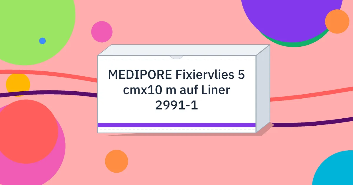 Symbolbild: Packung mit der Aufschrift MEDIPORE Fixiervlies 5 cmx10 m auf Liner 2991-1 (PZN 18907172) – Verfügbarkeit und Bezug in Apotheken in Frankfurt am Main