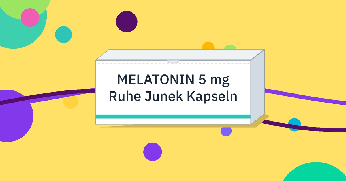 Symbolbild: Packung mit der Aufschrift MELATONIN 5 mg Ruhe Junek Kapseln (PZN 17900587) – Verfügbarkeit und Bezug in Apotheken in Frankfurt am Main