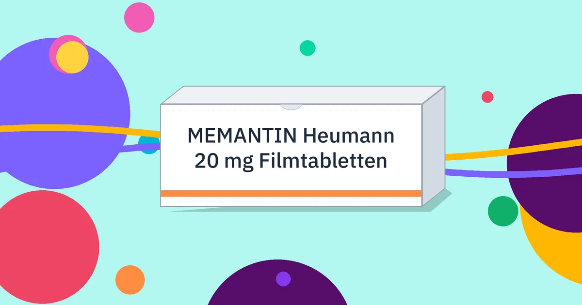 Symbolbild: Packung mit der Aufschrift MEMANTIN Heumann 20 mg Filmtabletten (PZN 09759169) – Verfügbarkeit und Bezug in Apotheken in Frankfurt am Main