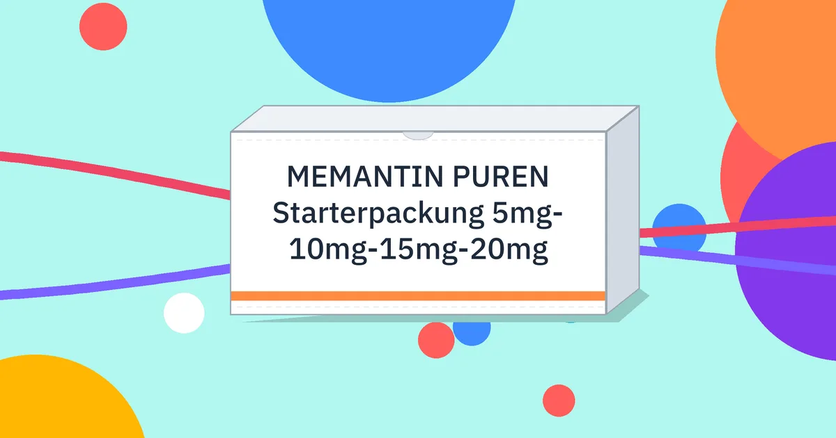 Symbolbild: Packung mit der Aufschrift MEMANTIN PUREN Starterpackung 5mg-10mg-15mg-20mg (PZN 16506351) – Verfügbarkeit und Bezug in Apotheken in Frankfurt am Main