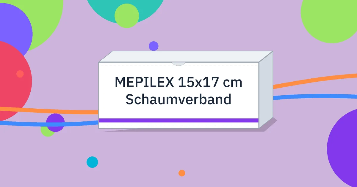 Symbolbild: Packung mit der Aufschrift MEPILEX 15x17 cm Schaumverband (PZN 17452232) – Verfügbarkeit und Bezug in Apotheken in Frankfurt am Main