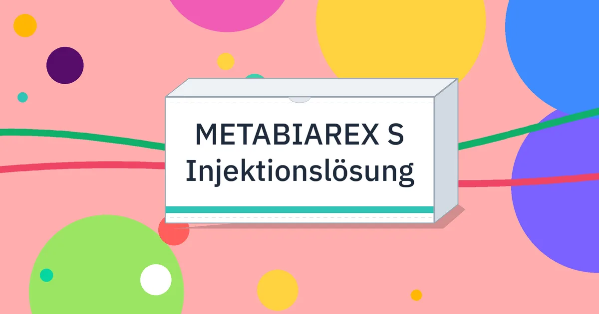 Symbolbild: Packung mit der Aufschrift METABIAREX S Injektionslösung (PZN 01806780) – Verfügbarkeit und Bezug in Apotheken in Frankfurt am Main