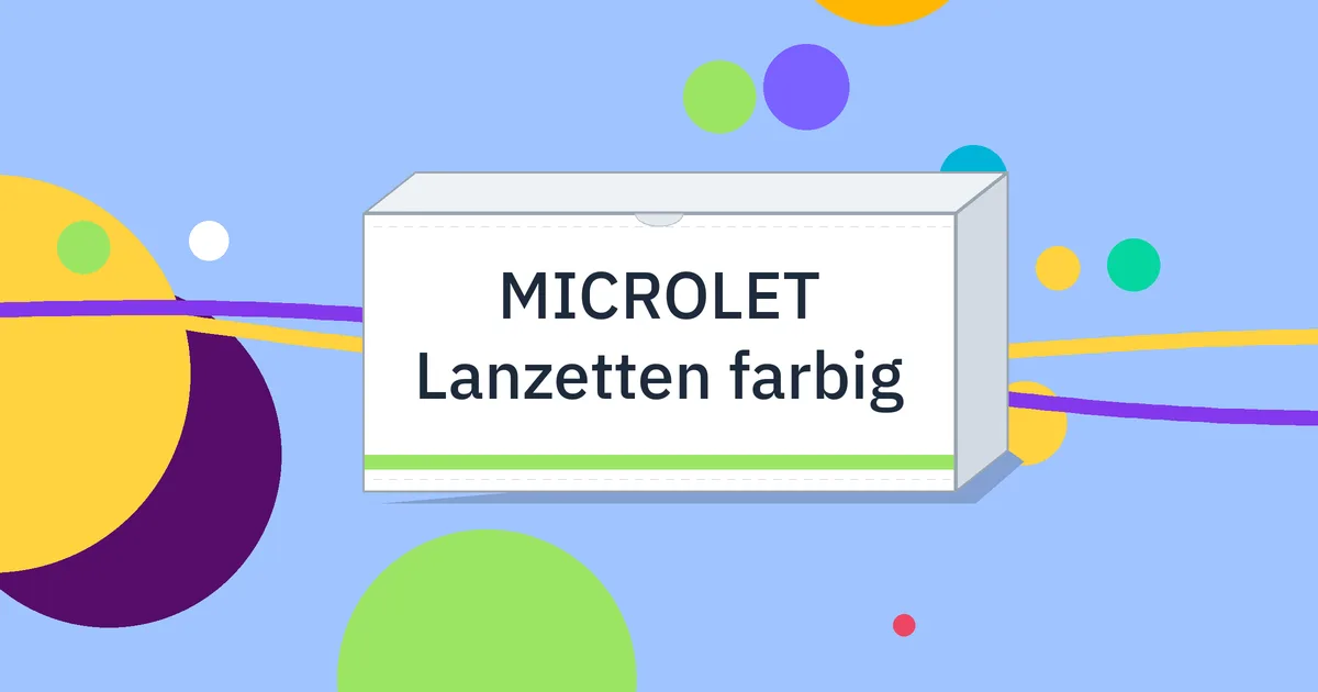 Symbolbild: Packung mit der Aufschrift MICROLET Lanzetten farbig (PZN 06331181) – Verfügbarkeit und Bezug in Apotheken in Frankfurt am Main