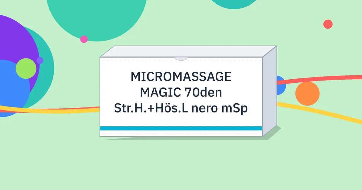 Symbolbild: Packung mit der Aufschrift MICROMASSAGE MAGIC 70den Str.H.+Hös.L nero mSp (PZN 00555229) – Verfügbarkeit und Bezug in Apotheken in Frankfurt am Main