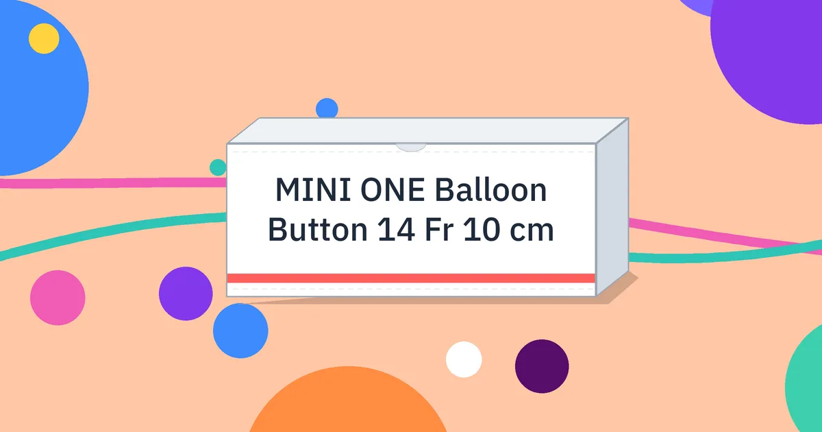 Symbolbild: Packung mit der Aufschrift MINI ONE Balloon Button 14 Fr 10 cm (PZN 16240108) – Verfügbarkeit und Bezug in Apotheken in Frankfurt am Main